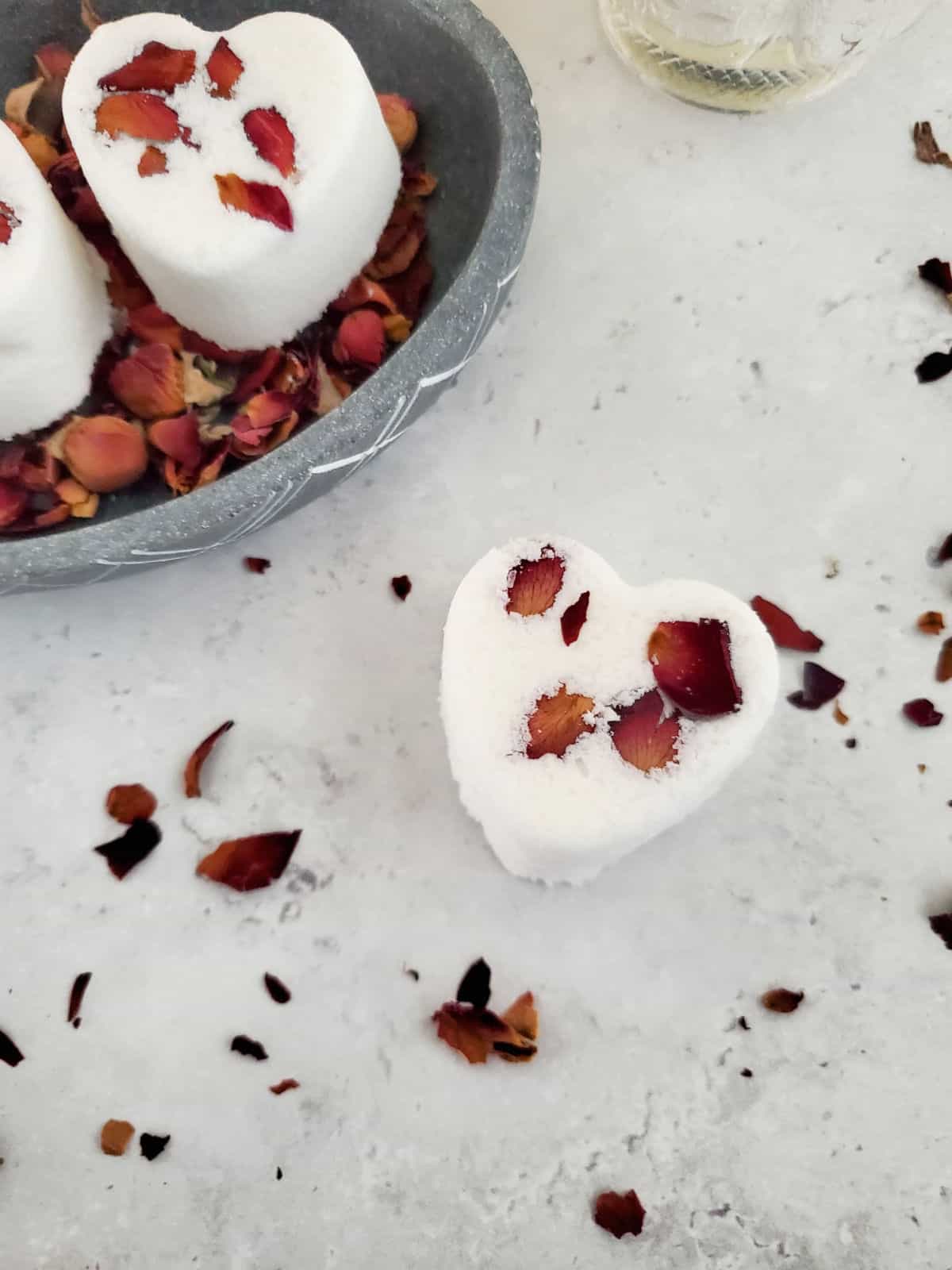 DIY Rose Heart Bath Bombs Recipe